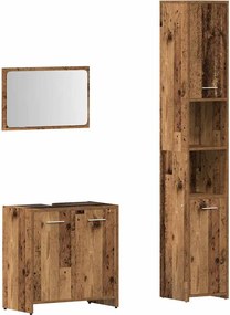 3dílná koupelnová sestava old wood kompozitní dřevo 3328561