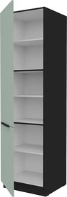 Kuchyňská linka ARIA sc | 390 cm | UNI dvířka | ANTI FINGERPRINT povrch | černá/aquamarine