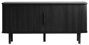 Černá nízká komoda v dekoru dubu s posuvnými dveřmi 76x160 cm Cavo – Unique Furniture