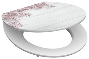Eisl Sanitär WC prkénko MDF Soft Close Flowers and Wood High Gloss 80549