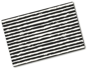 Wallmuralia Kuchyňská deska skleněná Černobílé pásky 80x52 cm
