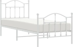 vidaXL Kovový rám postele s hlavovým a nožním čelem 90 x 200 cm [353499] Barva: Černá