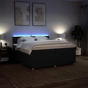 Box spring postel s matrací černá 200x200 cm textil 3289865