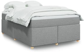 Box spring postel s matrací světle šedá 140 x 190 cm textil 3285373