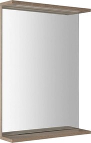Aqualine Korin - Zrcadlo s LED osvětlením 50x70x12 cm, dub platin KO995S