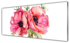akrylový obraz Květiny Akvarely 125x50 cm