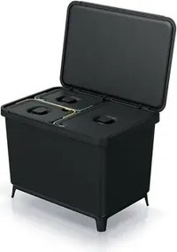 PROSPERPLAST SYSTEMA 1x23l + 2x10l černá / Odpadkový koš