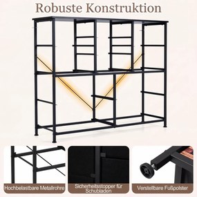 Costway Komoda s 11 zásuvkami Zásuvková skříň s látkovou komodou a kovovým rámem