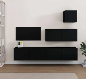 vidaXL 4dílný set TV skříněk kompozitní dřevo [3114651] Barva: Bílá