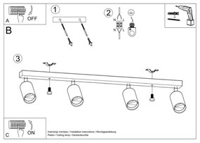 Sollux SL.1042 - Bodové svítidlo BERG 4xGU10/40W/230V