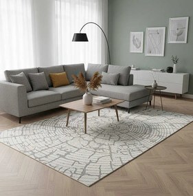 TZ Šedý obdélníkový koberec Strado Polo Star s dřevěným vzorem Rozměr: 120x170 cm