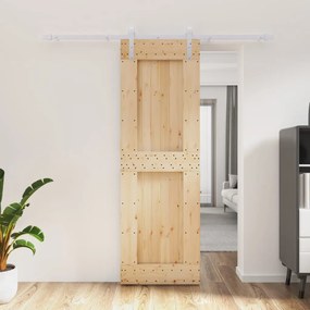 Posuvné Dveře S Kováním 70 X 210 Cm Masivní Borové Dřevo