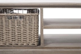 Dřevěný konferenční stolek s košíkem Jerome - 120*69*51 cm