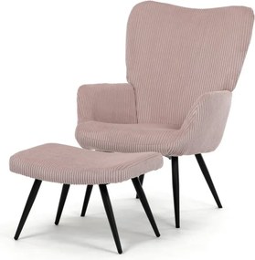 Relaxační křeslo AK-L7285 PINK6, manšestrová látka, růžová (70 x 81) cm