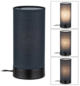 Paulmann 77059 Pia stolní lampa 1x E14 max 25W, tmavě šedý textil, černá, výška 21cm