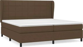 Box spring postel s matrací tmavě hnědá 200x200 cm textil 3127992