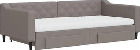 Válenda s přistýlkou a zásuvkami taupe 100 x 200 cm textil 3197488