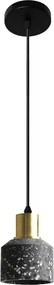 Toolight Toolight, betonová stropní lampa Lastri Black 1xE27 APP930-1CP, černá-zlatá, OSW-07007