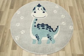 Dětský koberec EMILY KIDS 5860C Dinosaurus, tyrkysový / světle šedý