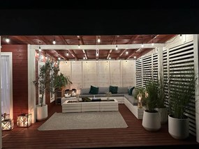 Zahradní domek Fantazie 8x4,5m, terasa, altán, 20mm