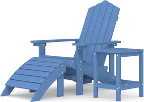 Zahradní křeslo Adirondack + podnožka/stolek HDPE akvamarínové 3095711