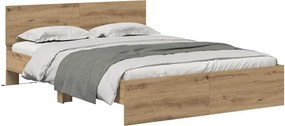 Rám postele s čelo Artisanový dub 120 x 200 cm Kompozitní dřevo 3403584