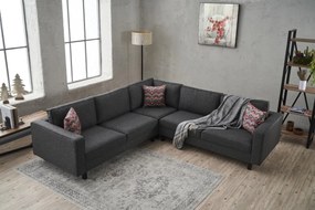 Hanah Home Rohová pohovka KALE antracitová