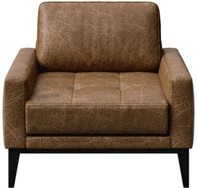 Vintage hnědé kožené křeslo MESONICA Musso Tufted