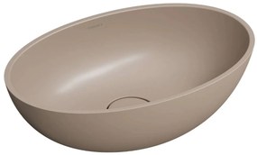 OMNIRES Shell M+ - Umyvadlo na desku 50x32 cm, bez přepadu, bez otvoru pro baterii, matná béžová SHELL500UNDB
