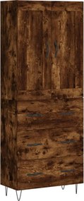 Skříň highboard kouřový dub 69,5 x 34 x 180 cm kompozitní dřevo 3199782