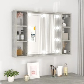 Zrcadlová skříňka s LED betonově šedá 76 x 15 x 55 cm