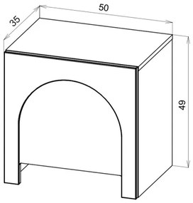 Noční stolek NIO kašmír/béžová