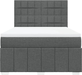 Box spring postel s matrací tmavě šedý 140 x 190 cm textil 3291664