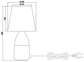 GLOBO 24135C - Stolní lampa EUGEN 1xE14/40W/230V