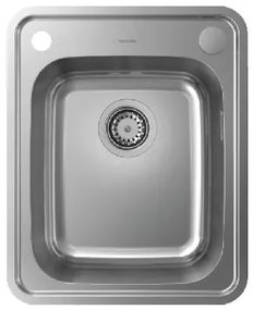 Hansgrohe Dřezy - Vestavný dřez S412-F340 s automatickým odtokem, nerezová ocel 43334800