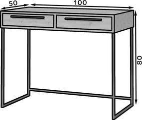ADRK Furniture Psací stůl ARIA DE-ARI-50-A_B