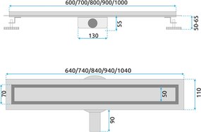 Lineární odtokový žlab Rea Neox Pro 80 cm černý