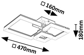 Rabalux 71386 - LED Stropní svítidlo AMILIA LED/22W/230V 3000/4000/6500K černá