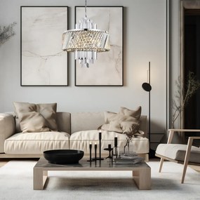 Lustr Margot, 1x křišťálové/chromové kovové stínítko, (fi 55cm), ch