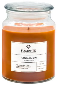 FLAGRANTE vonná svíčka s dřevěným knotem Cinnamon 511 g