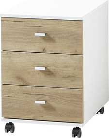 Germania 426458  Rolling Filing Cabinet "Altino" 40x48,9x56,9 cm Basalto Dark and White [426458] Barva: navarra dub a bílá