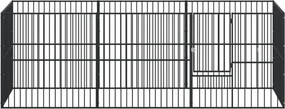 Ohrádka pro psy 8 panelů černá pozinkovaná ocel 3209557