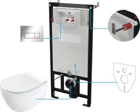 Deante WC set Silia 6v1, podomítkový systém + toaleta -