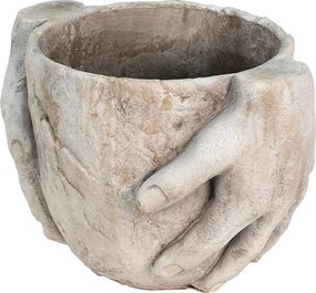Cementový obal na květináč s držícíma rukama Violin - 25*18*17 cm