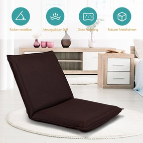 Costway Floor sofa podlahové křeslo s 6-úrovňovým nastavitelným opěradlem