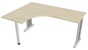 Stůl ergo oblouk pravý 160×120 cm - Hobis Flex FE 60 P Dekor stolové desky: akát, Barva nohou: Stříbrná