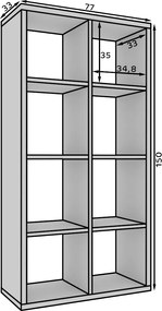 ADRK Furniture Regál Cleo V BS-CLE-V-W