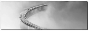 Obraz na plátně - Most v mlze - panoráma 5275QA (120x45 cm)