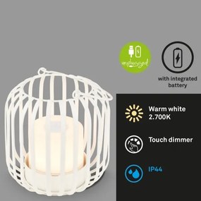 Brilo - LED Stmívatelná nabíjecí stolní lampa LED/2W/5V IP44 bílá