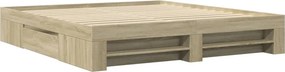 Rám postele bez matrace Dub Sonoma 200x200cm Dřevěné konstrukce 3295445